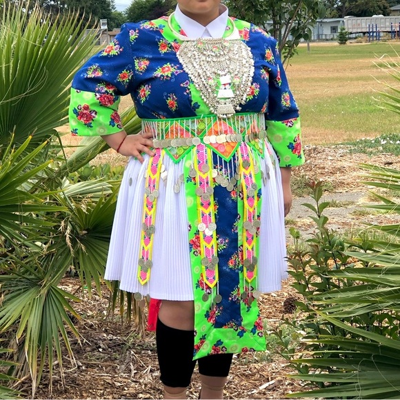 Tops | 2x Hmong Outfit Blue And Green Floral | Poshmark